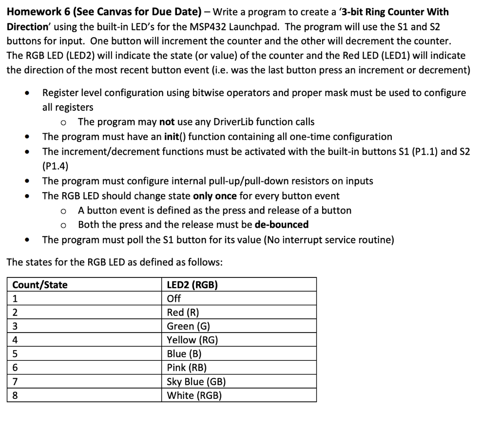 Homework 6 (See Canvas for Due Date) - Write a | Chegg.com