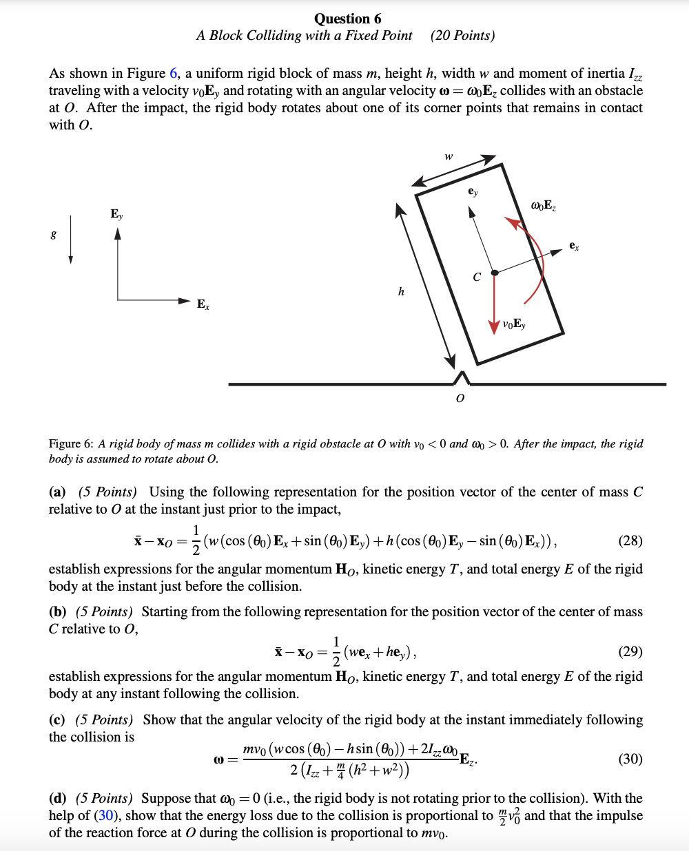 Solved As shown in Figure 6, a uniform rigid block of mass | Chegg.com