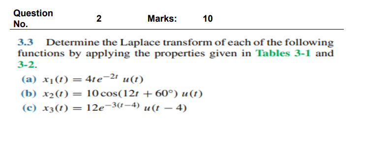 Solved 3.3 Determine the Laplace transform of each of the | Chegg.com