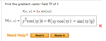 Solved Find the gradient vector field ∇f of f. f(x, y) = 6y | Chegg.com