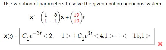 Solved Use variation of parameters to solve the given | Chegg.com