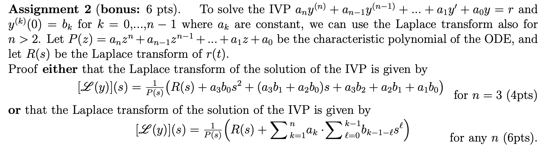 Assignment 2 (bonus: \( 6 \mathrm{pts} \) ). To solve | Chegg.com