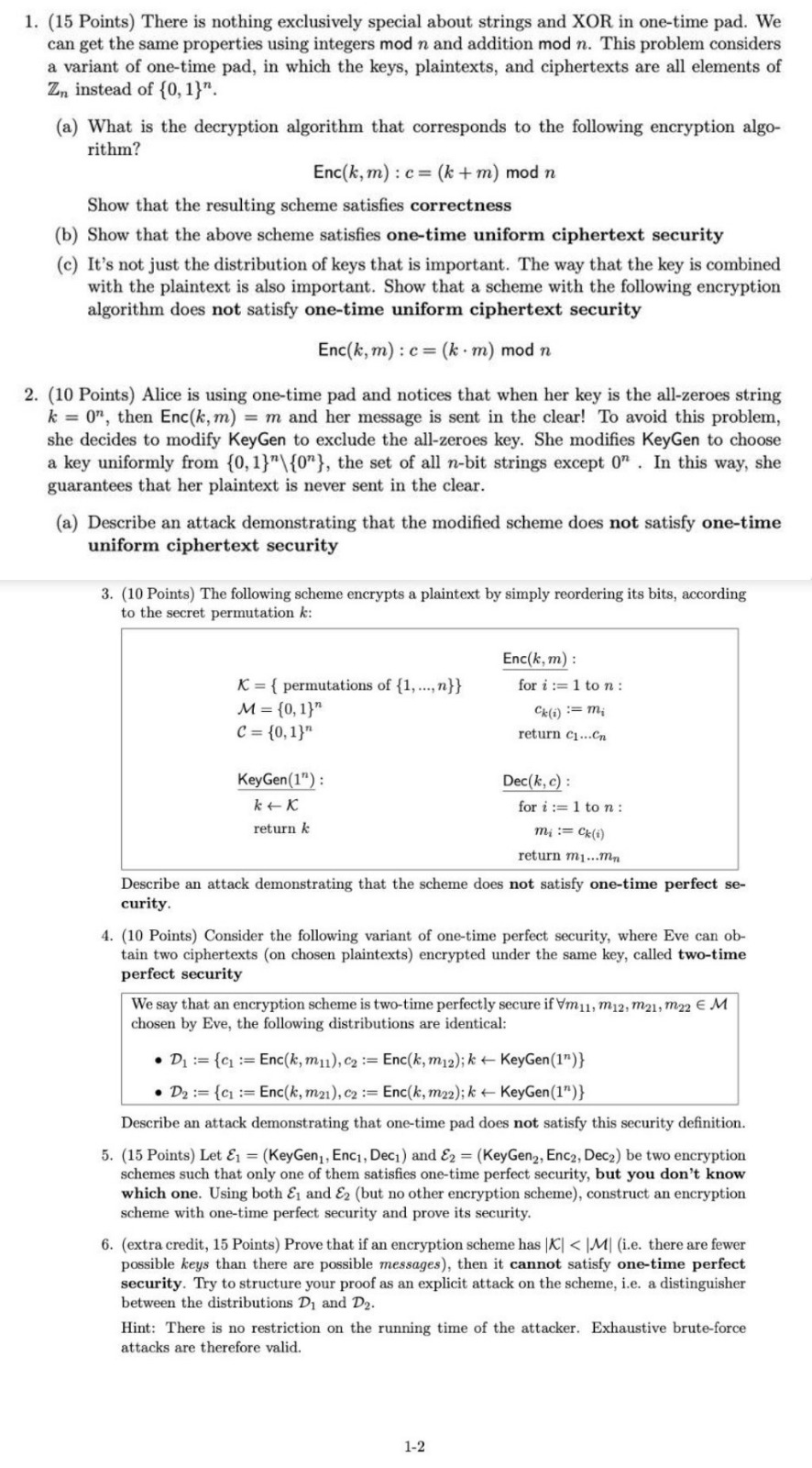 Solved (10 ﻿Points) ﻿The following scheme encrypts a | Chegg.com