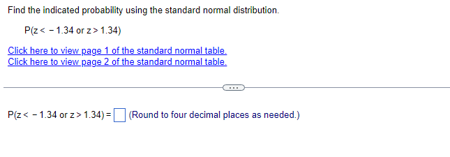 Solved Find the indicated probability using the standard | Chegg.com