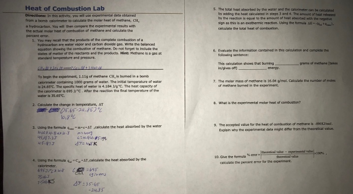 Solved Heat of Combustion Lab Directions: In this activity, | Chegg.com