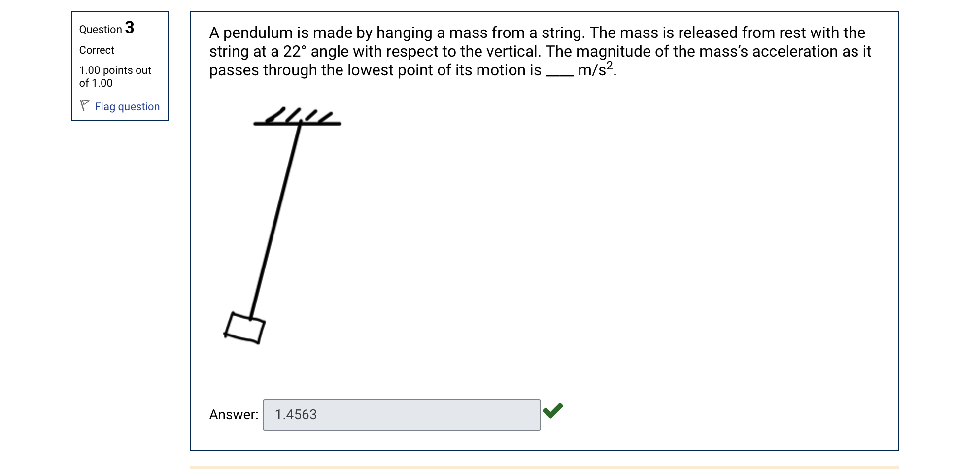 Solved A pendulum is made by hanging a mass from a string. | Chegg.com