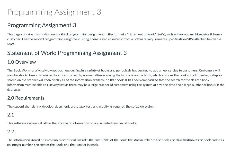 Programming Assignment 3 Programming Assignment 3 | Chegg.com