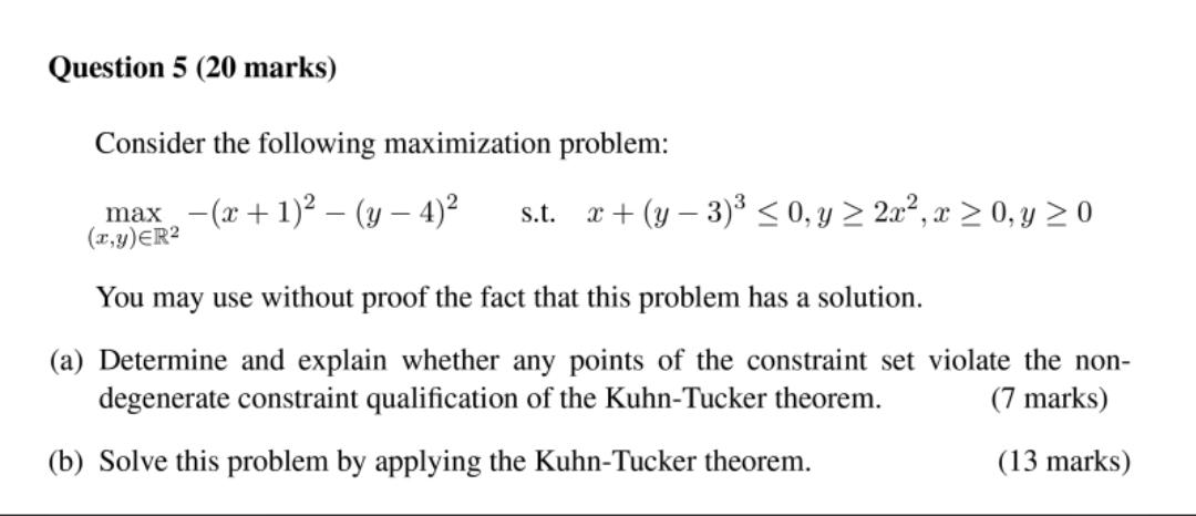 Solved Consider The Following Maximization Problem