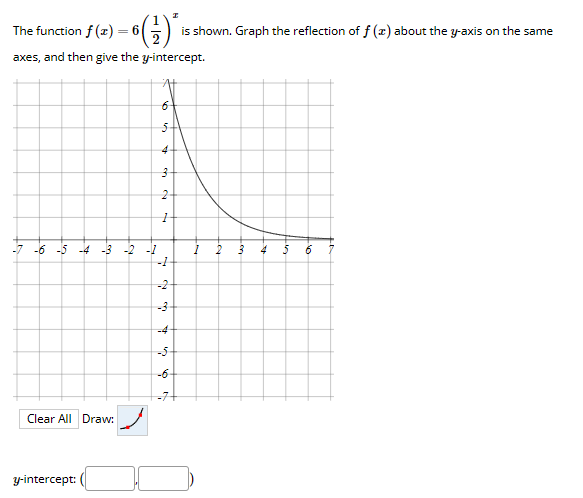 Solved The function f(x)=6(12)x ﻿is shown. Graph the | Chegg.com