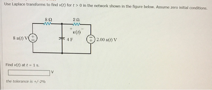 Solved Use Laplace transforms to find v(t) for t>0 in the | Chegg.com