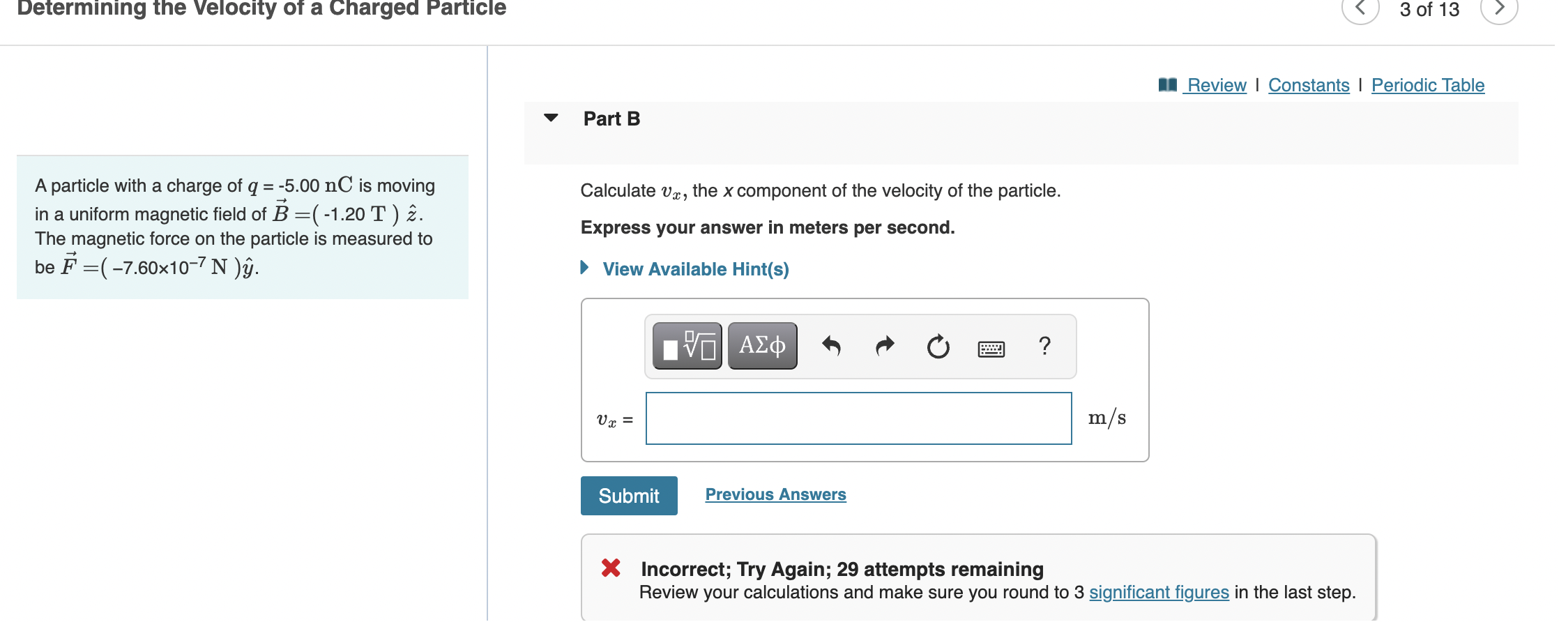 Solved Determining the Velocity of a Charged Particle | Chegg.com