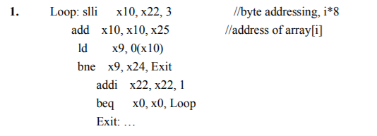 Solved 1. //byte addressing, i*8 //address of array[i] Loop: | Chegg.com