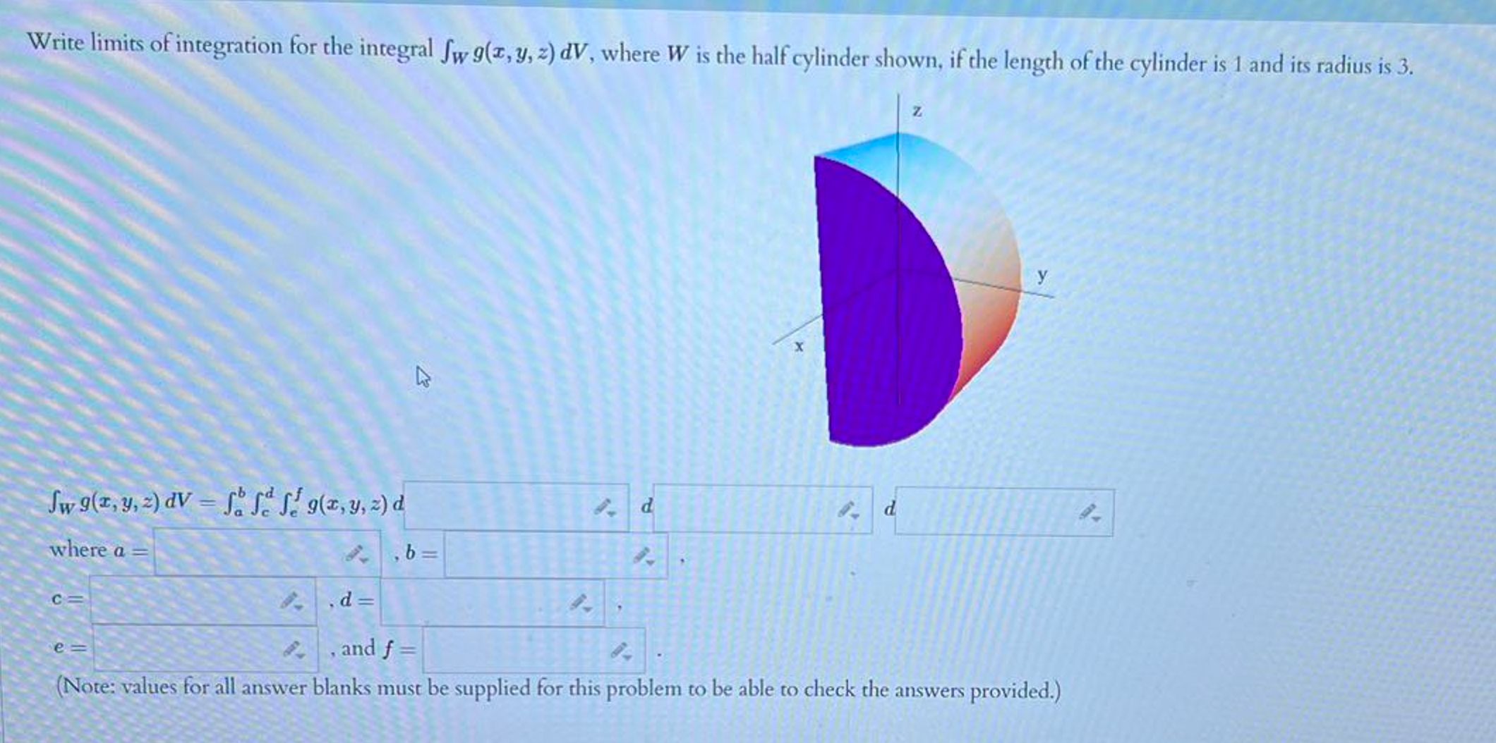 Solved Write limits of integration for the integral | Chegg.com