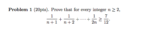 Solved 2n-12 Problem 1 (20pts). Prove that for every integer | Chegg.com