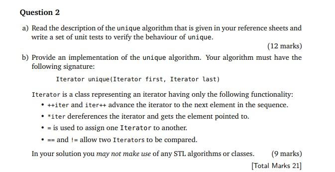 Solved a) Read the description of the unique algorithm that | Chegg.com