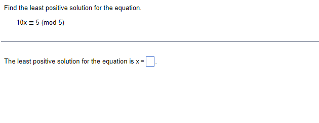 Solved Find the least positive solution for the equation. | Chegg.com