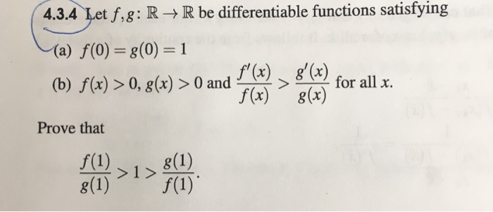 Solved Let f, g: R rightarrow R be differentiable functions | Chegg.com