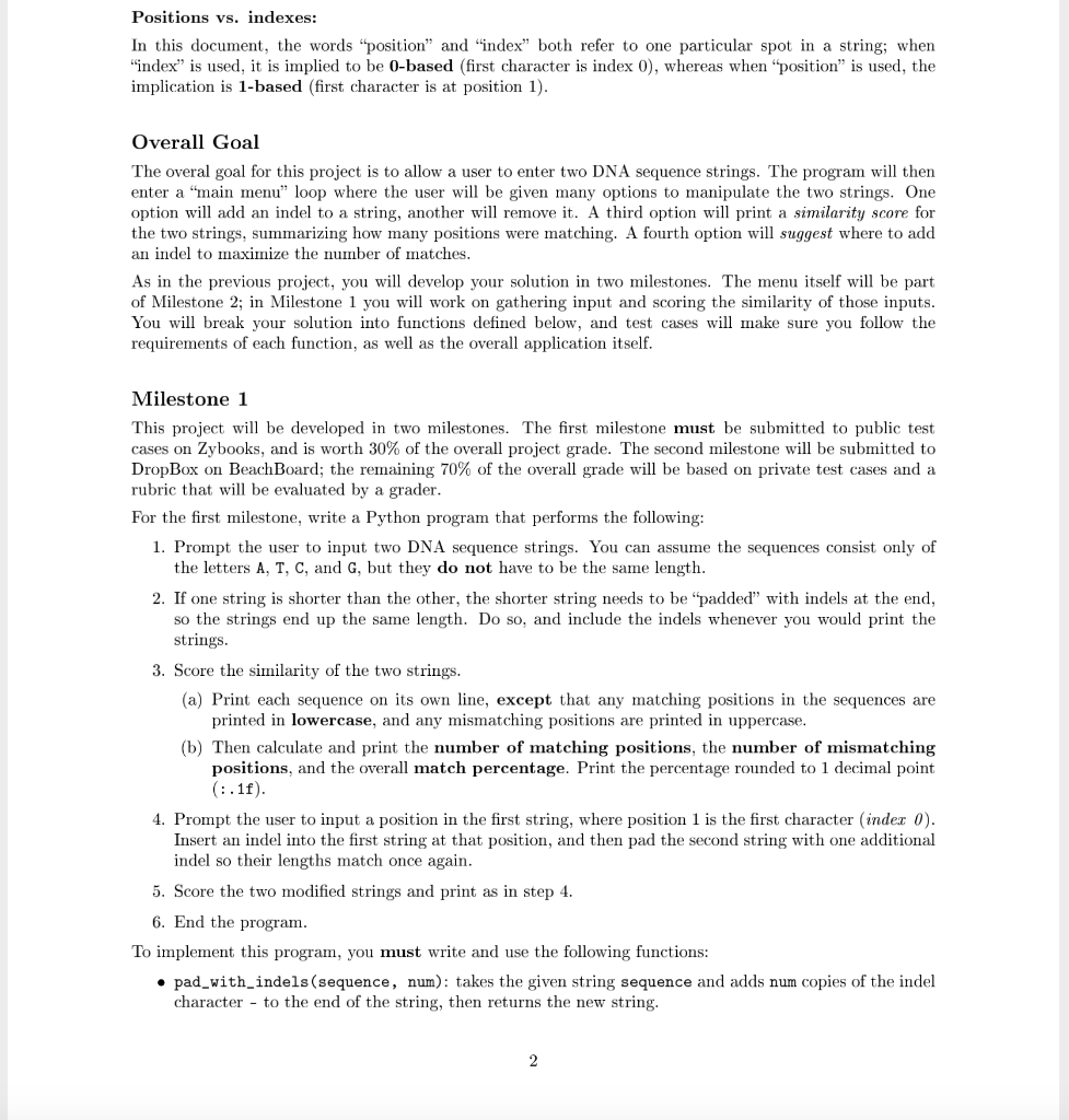 Solved Overview In this project, you will develop an | Chegg.com