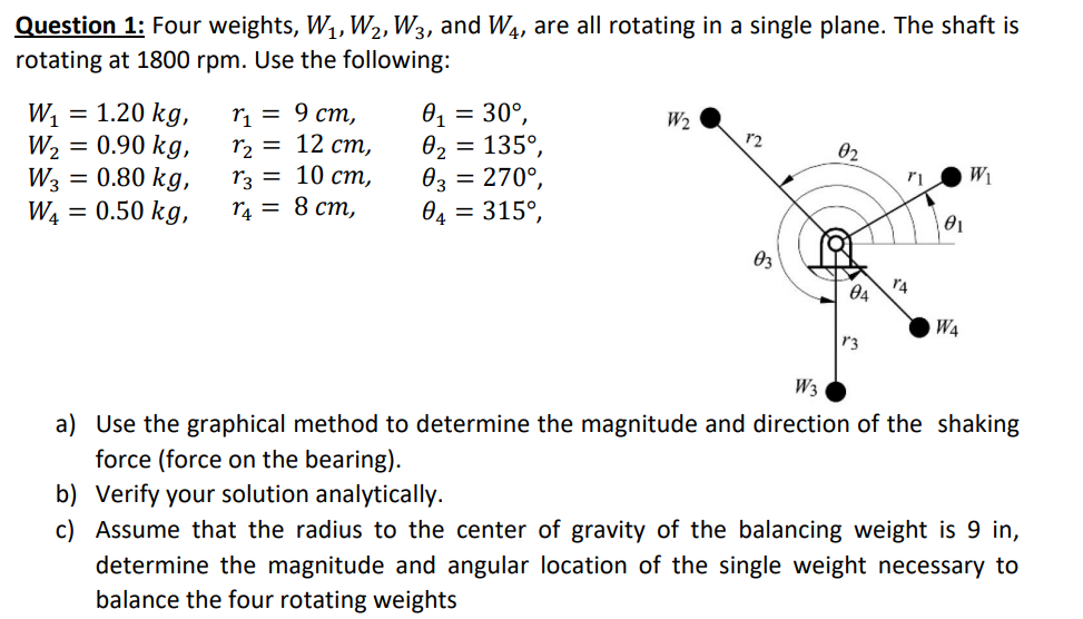 Solved Question 1: Four weights, W1,W2,W3, and W4, are all | Chegg.com