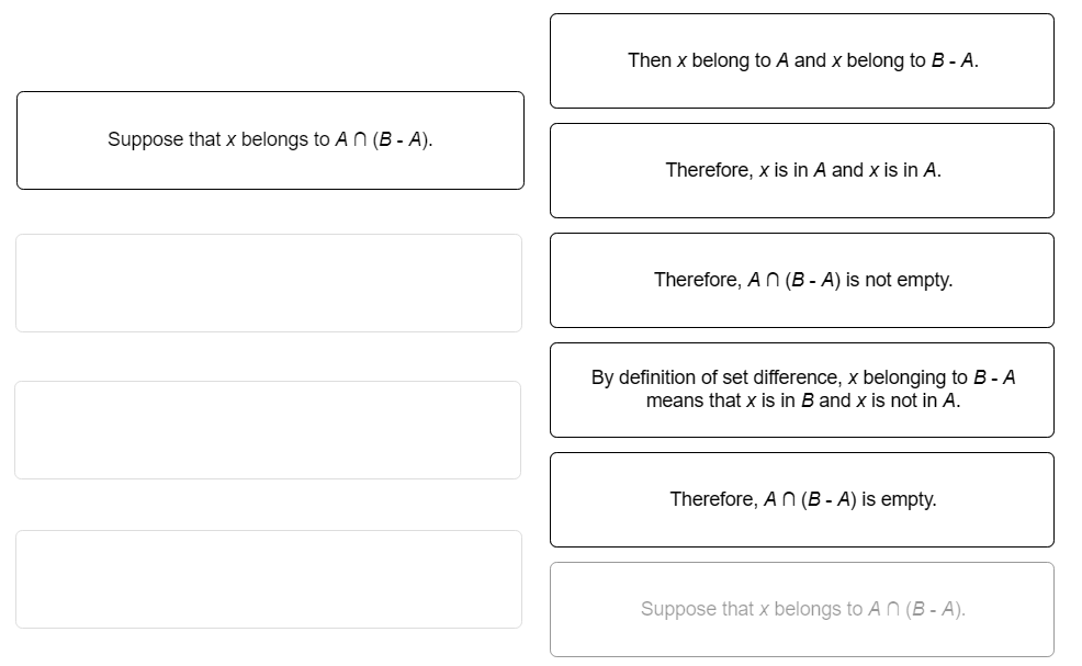 Solved Click and drag the steps (in the left) to the step | Chegg.com