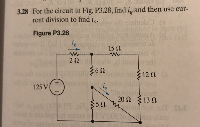 Solved 3.28 For the circuit in Fig. P3.28, find ig and then | Chegg.com