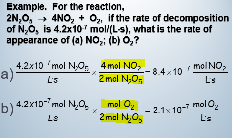 Solved Example. For the reaction, 2N205 → 4NO2 + 02, if the | Chegg.com