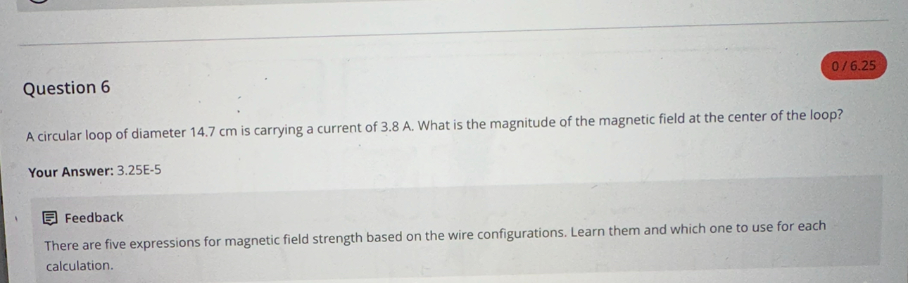 Solved Question 6A circular loop of diameter 14.7cm ﻿is | Chegg.com