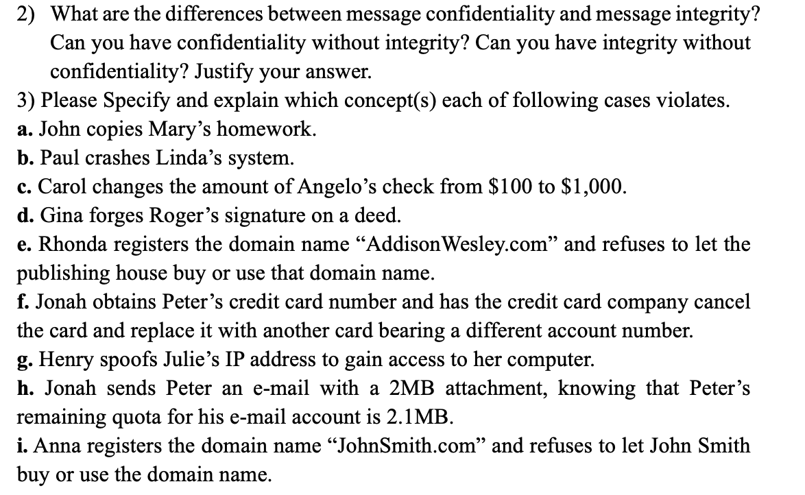 Solved 2) What are the differences between message | Chegg.com