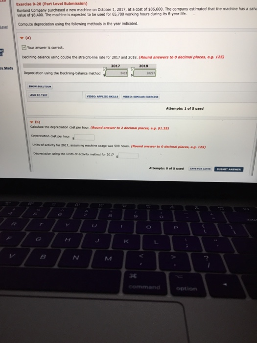 Solved Exercise 9-20 (Part Level Submission) Sunland Company | Chegg.com