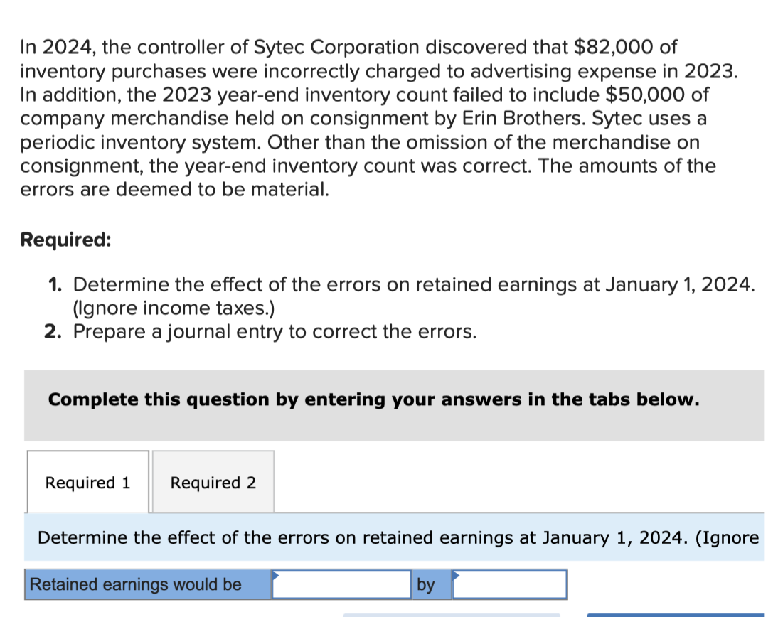 Solved In 2024 , the controller of Sytec Corporation | Chegg.com
