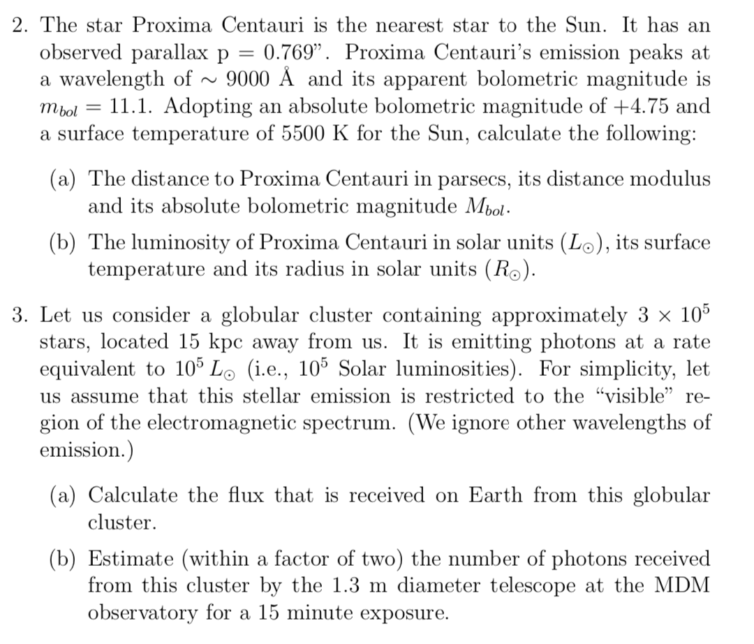 2. The star Proxima Centauri is the nearest star to | Chegg.com