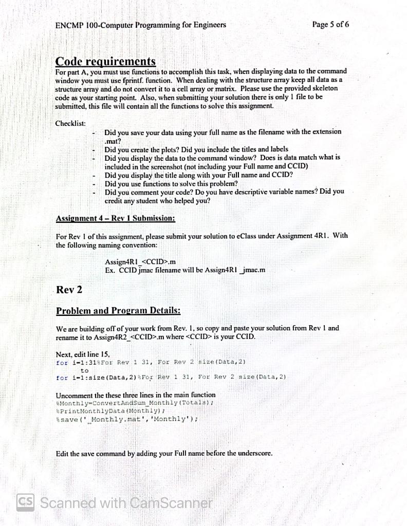 ENCMP 100-Computer Programming for Engineers Page 1 | Chegg.com