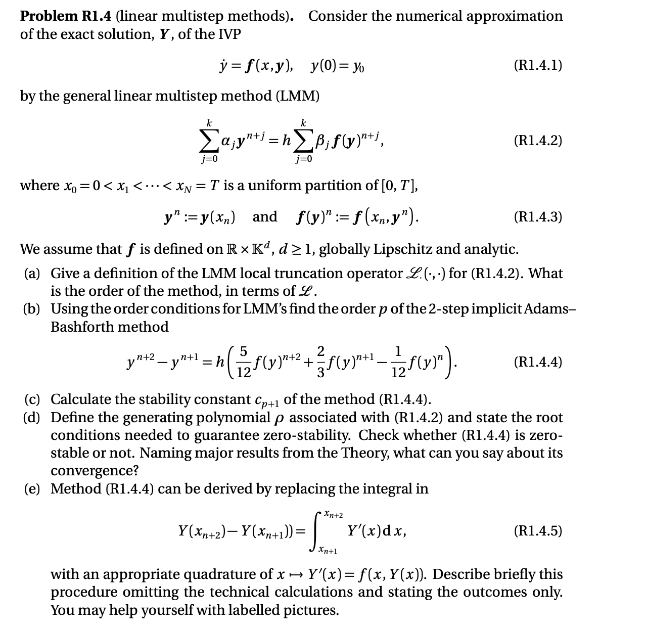 Solved Problem R14 Linear Multistep Methods ﻿consider 