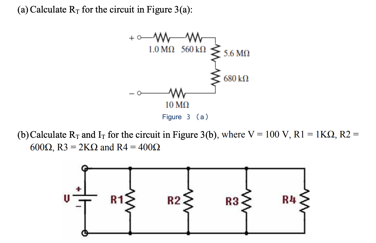 Solved (a) Calculate RT for the circuit in Figure 3(a): + | Chegg.com