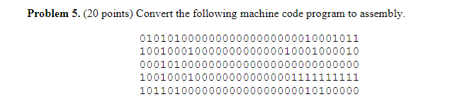 Solved Problem 5 20 Points Convert The Following Machine 