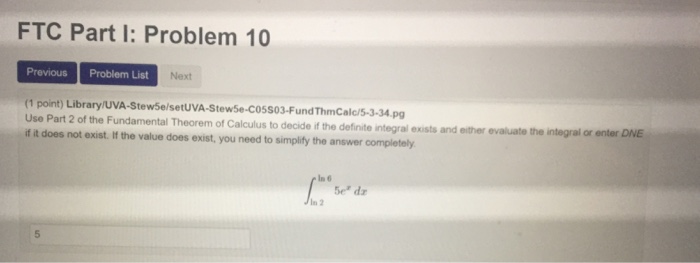 Solved Ftc Part I Problem 7 Previous Problem List Next 1