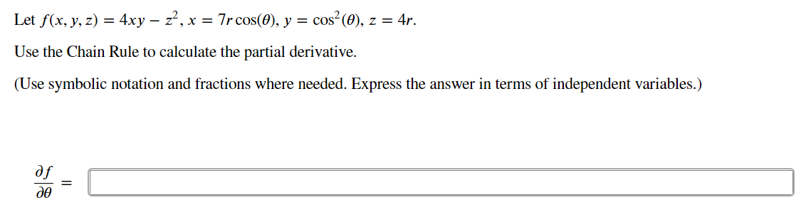 Solved Let 𝑓(𝑥,𝑦,𝑧)=4𝑥𝑦−𝑧2,f(x,y,z)=4xy−z2, | Chegg.com