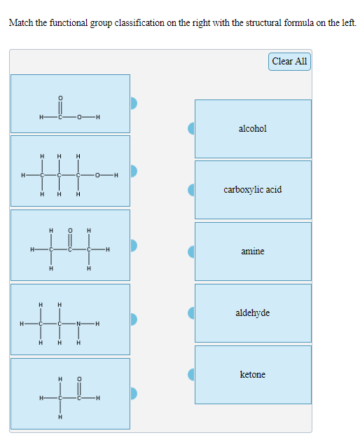 Solved Match the functional group classification on the | Chegg.com