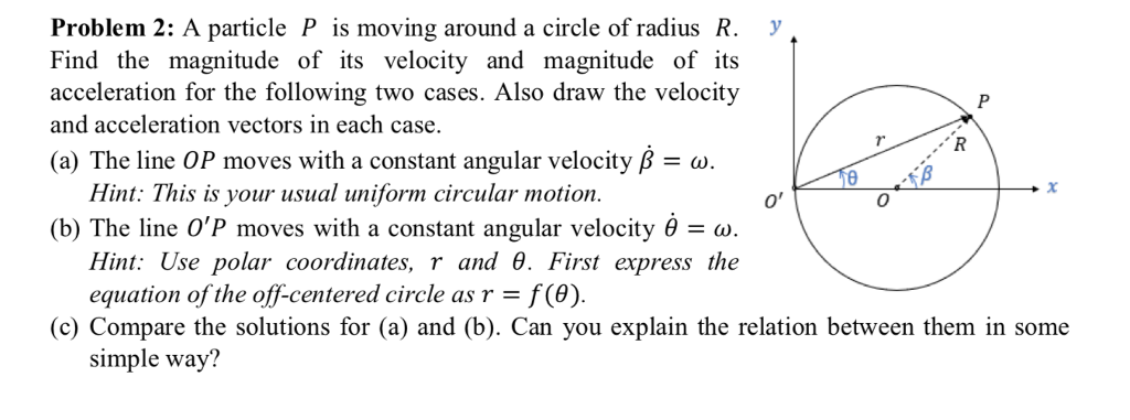 Solved Problem 2: A particle P is moving around a circle of | Chegg.com