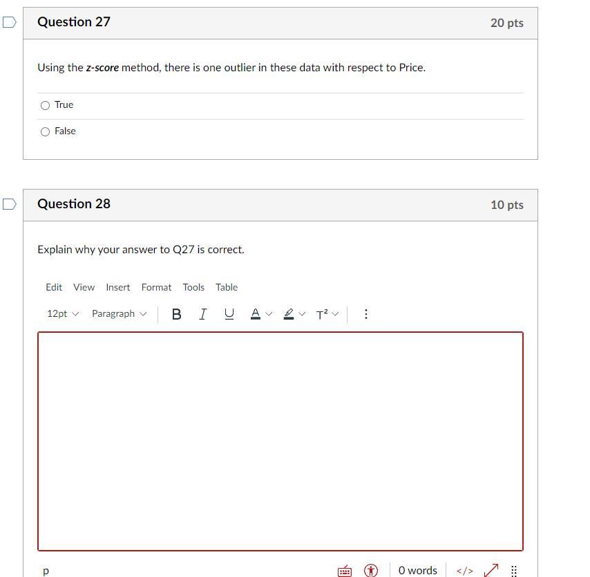 Solved Using the z-score method, there is one outlier in | Chegg.com