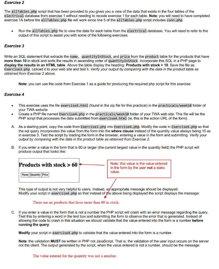 | "electrical"); UT WNP $ db Conn = new mysqli | Chegg.com