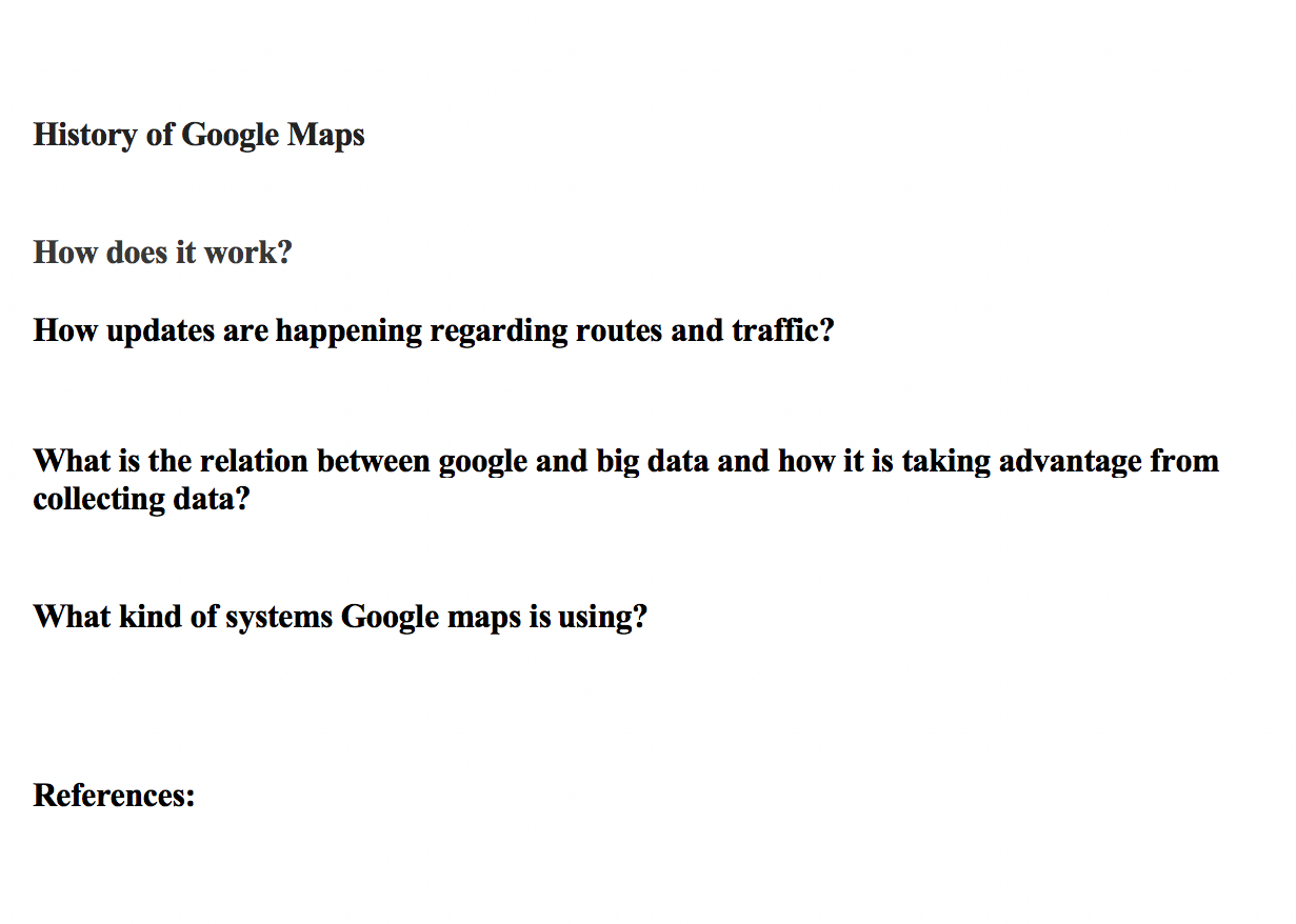 Solved History of Google Maps How does it work? How updates | Chegg.com
