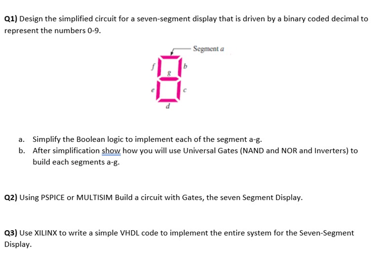 Solved Q1) ﻿Design the simplified circuit for a | Chegg.com