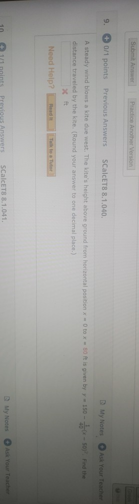Solved Submit Answer Practice Another Version 9. + 0/1 | Chegg.com