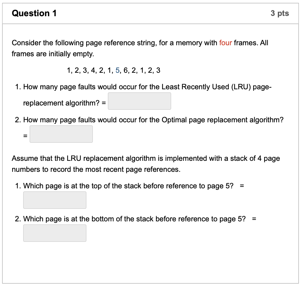 Solved Consider the following page reference string, for a | Chegg.com