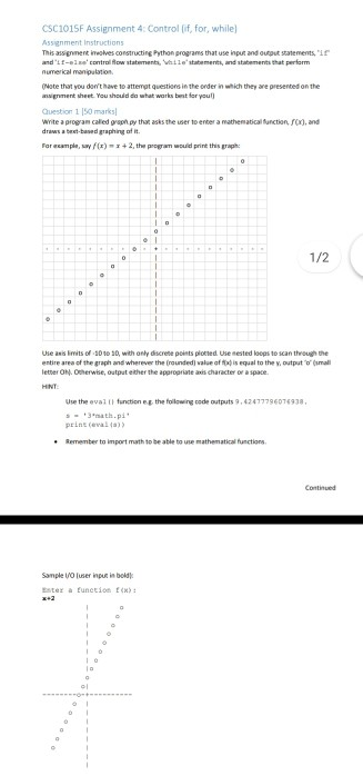 Solved CSC1015F Assignment 4: Control lif, for, while) | Chegg.com