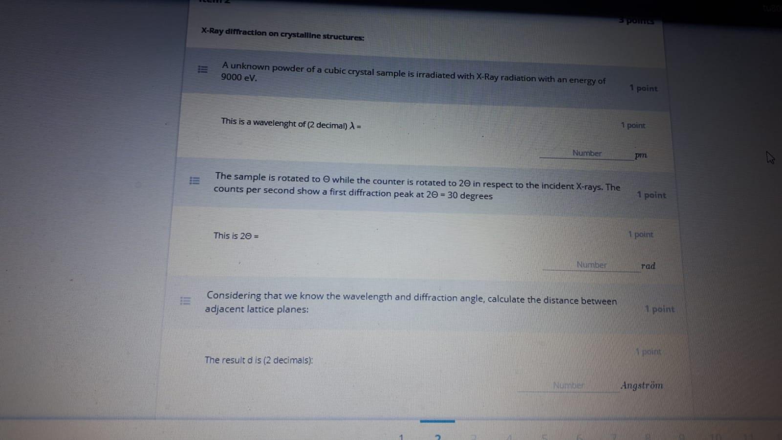 Solved - pols X-Ray diffraction on crystalline structures: A | Chegg.com