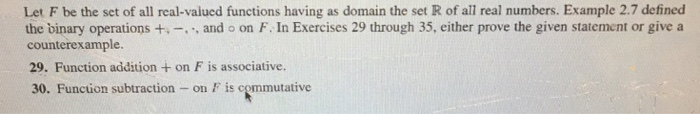 Solved Let F be the set of all real-valued functions having | Chegg.com