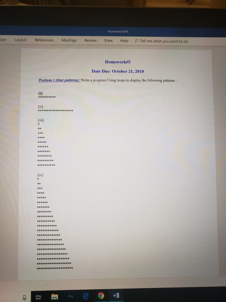 Solved Homework#5 ign Layout References Mailings Review View | Chegg.com