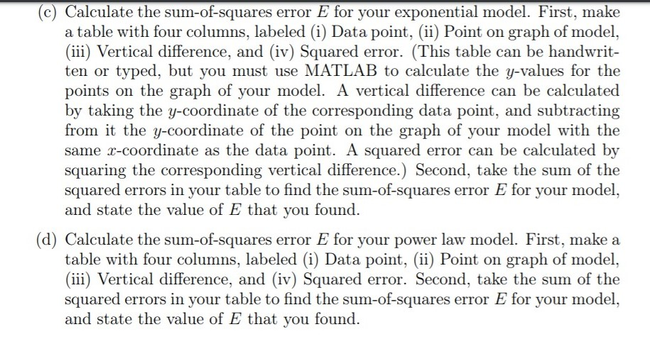 Solved Problem 2. We seek to fit an exponential model and a | Chegg.com